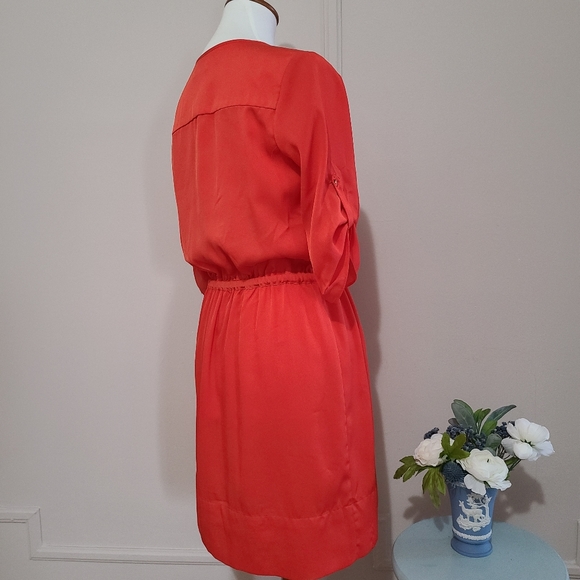 Shoshanna | Dresses | Shoshanna Orange Red Shirt Dress 6 M | Poshmark